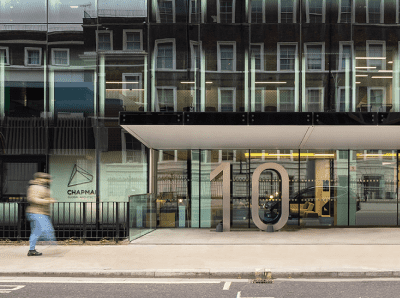 The entrance to the offices at 10 Eastbourne Terrace.